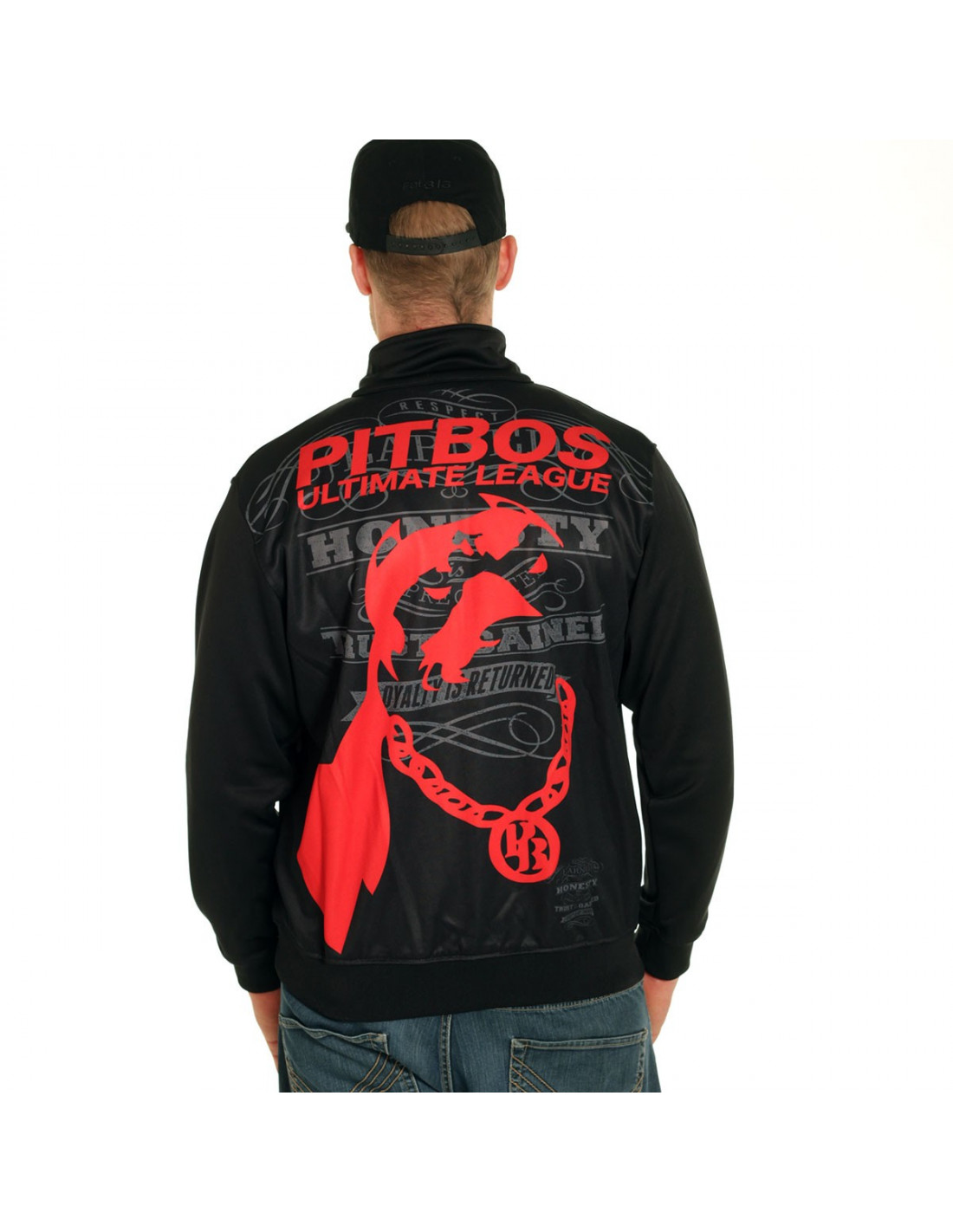 Pitbos Ultimate League Trackjacket BlackNRed