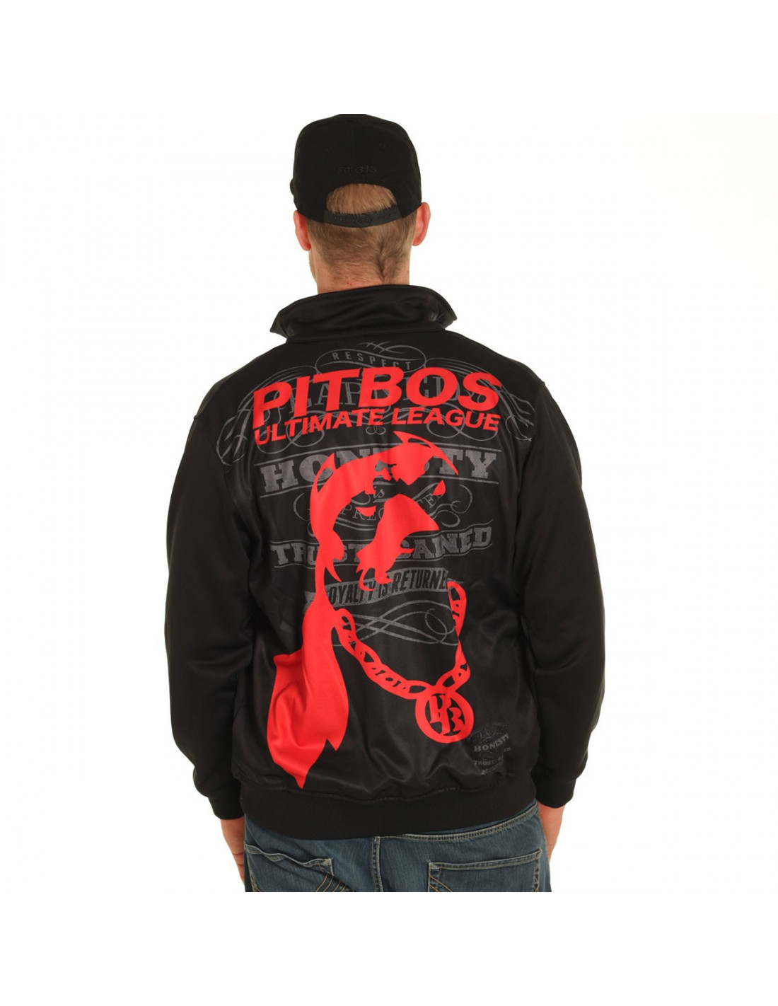 Pitbos Ultimate League Trackjacket BlackNRed