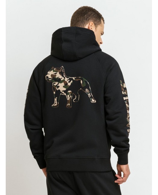 Amstaff Camo Logo ZipHoodie Black