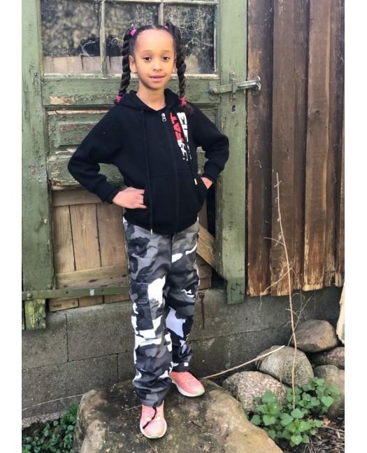 FAT.313 Kids Legend Standout ZipHoodie Black RedNWhite
