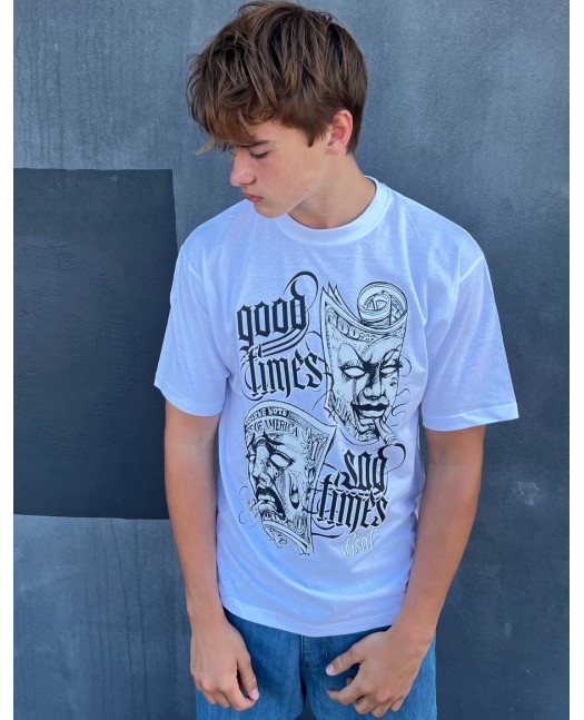BSAT Good Times Sad Times Tee White