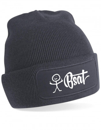 BSAT The Stickman Beanie Pink/White