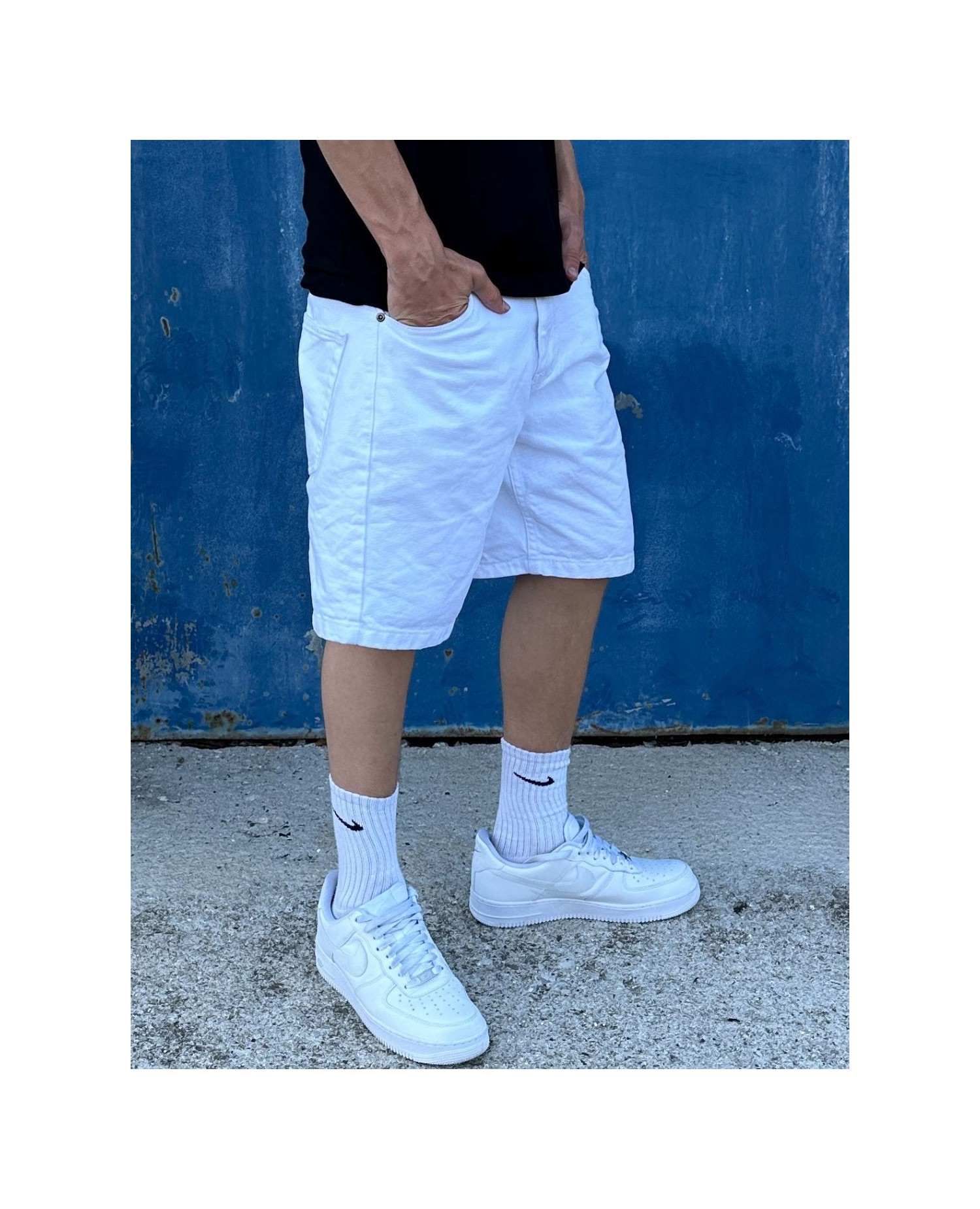 BSAT Baggy Jorts Denim White - BSJ2405SR101