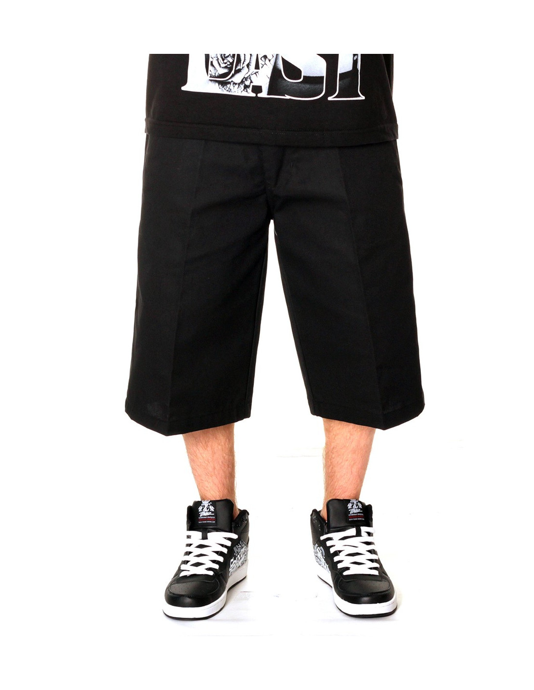 Access Baggy Plain Chino Shorts Black