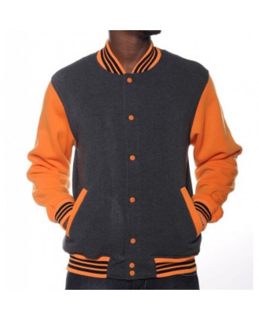 Raw Blue Baseball Varsity Jacket Orange