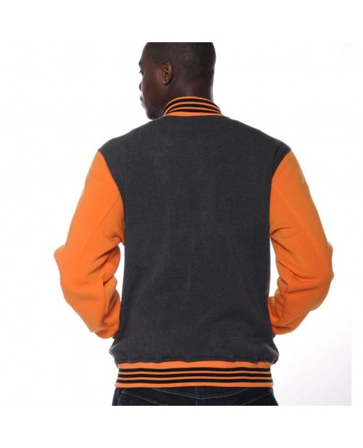 Raw Blue Baseball Varsity Jacket Orange