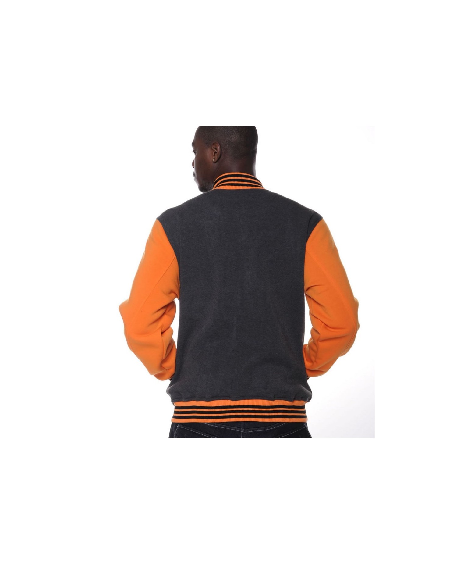 Raw Blue Baseball Varsity Jacket Orange
