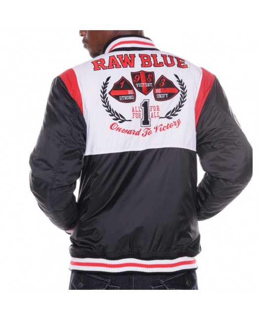 Raw Blue Heritage Varsity Jacket Nylon Black