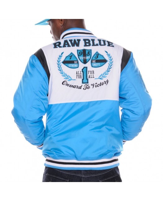 Raw Blue Heritage Varsity Jacket Nylon Aqua Blue