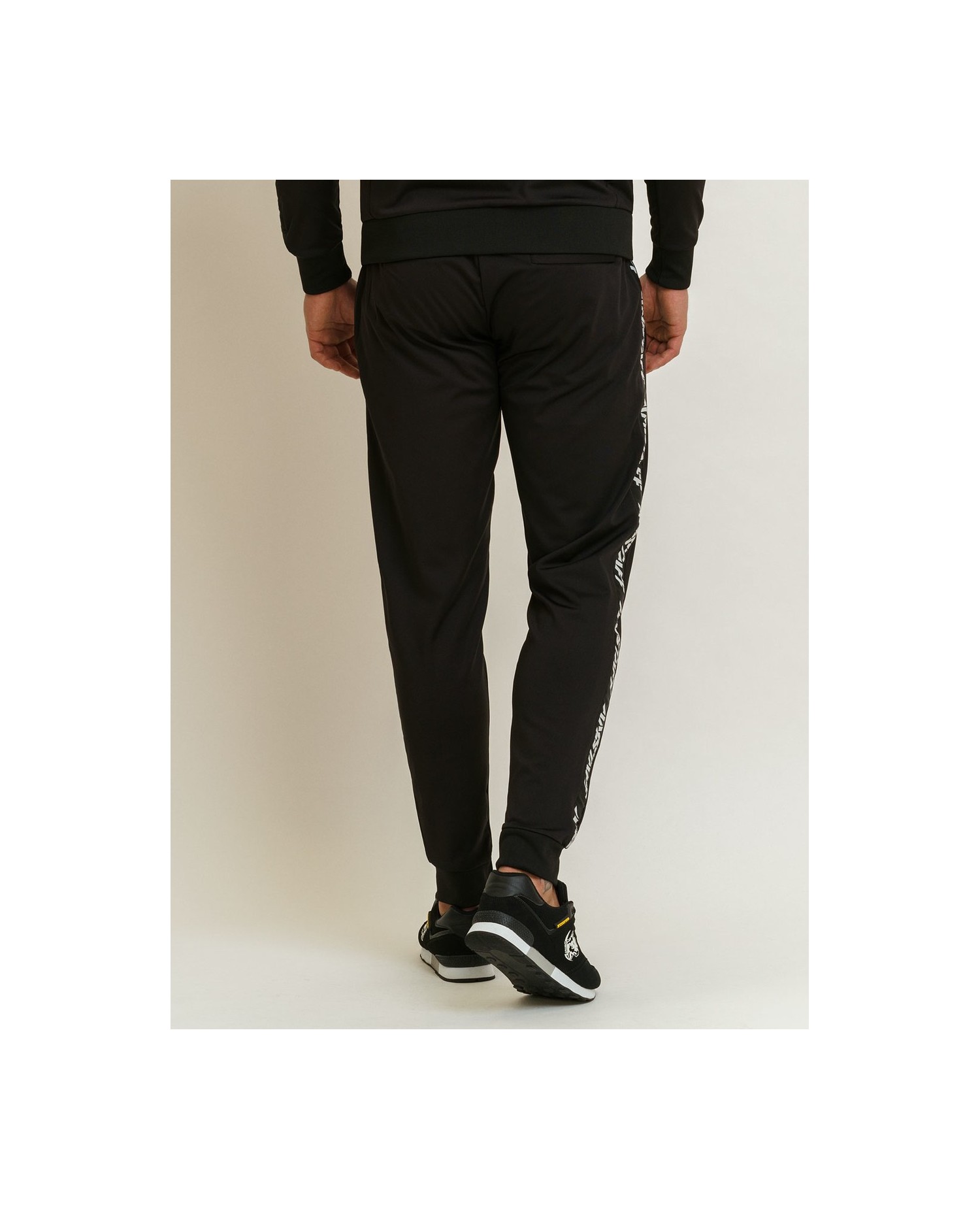 Striped Logo Track Pants by Amstaff Black