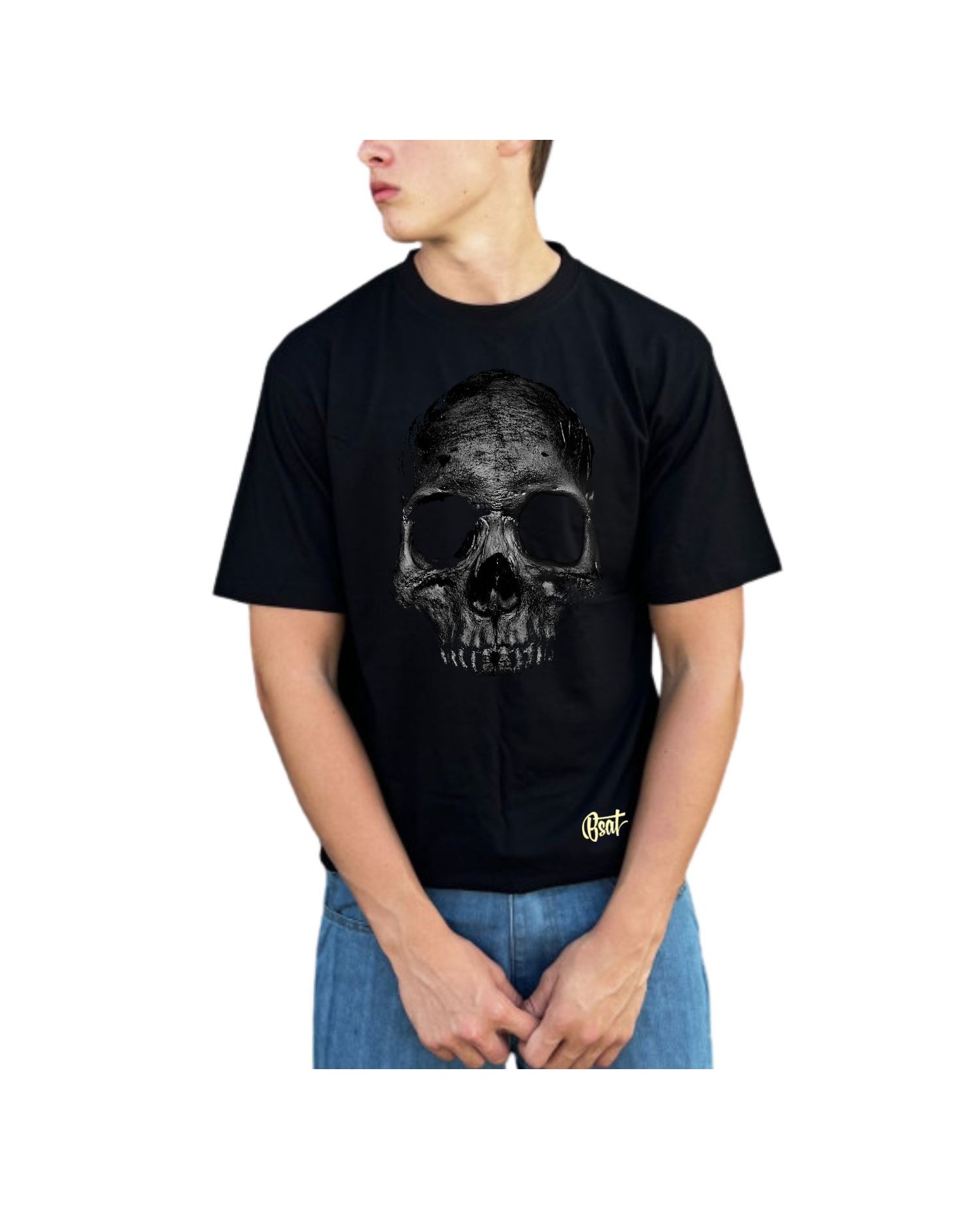 Bad Skull T-Shirt Baggy Black by BSAT