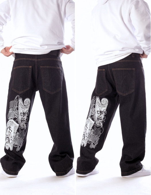 Good Times Sad Times Baggy Jeans Black by BSAT