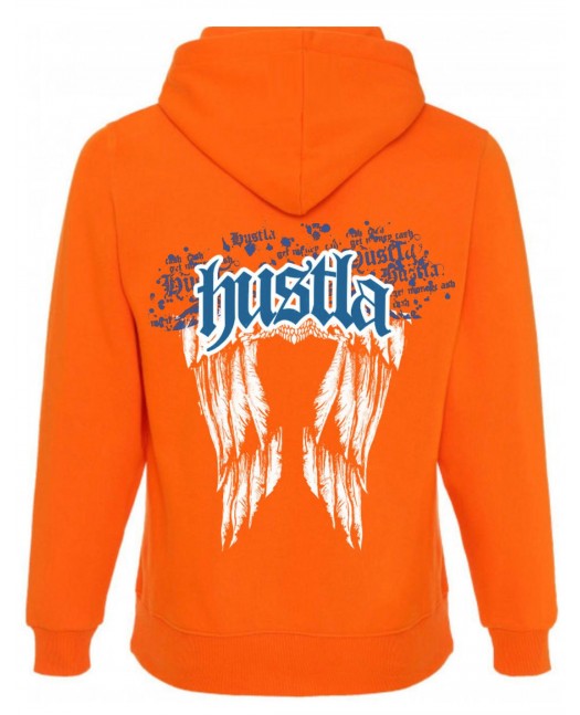 BSAT Orange Hustla Hoodie BluNWhite Legendary Collection