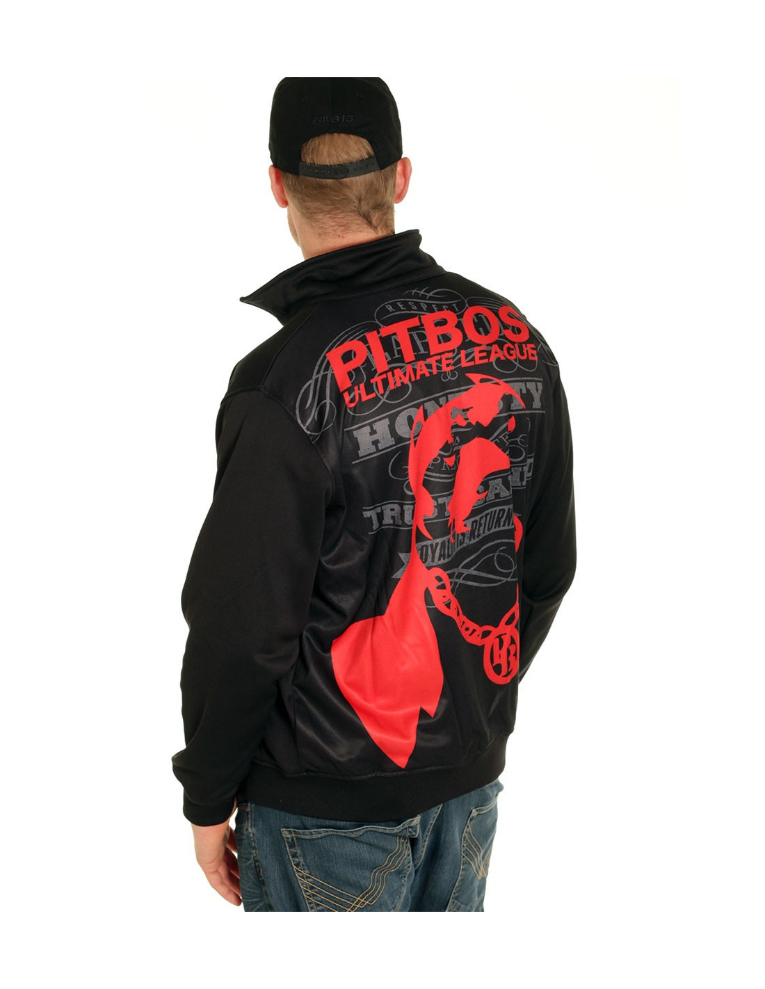Pitbos Ultimate League Trackjacket BlackNRed