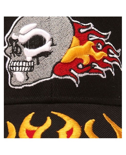 Baseball cap, Flamin Skull - bcap_10