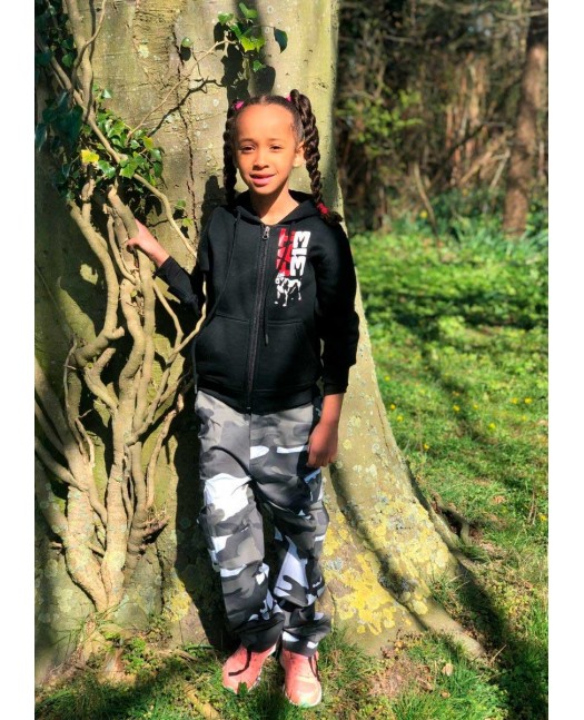 FAT.313 Kids Legend Standout ZipHoodie Black RedNWhite