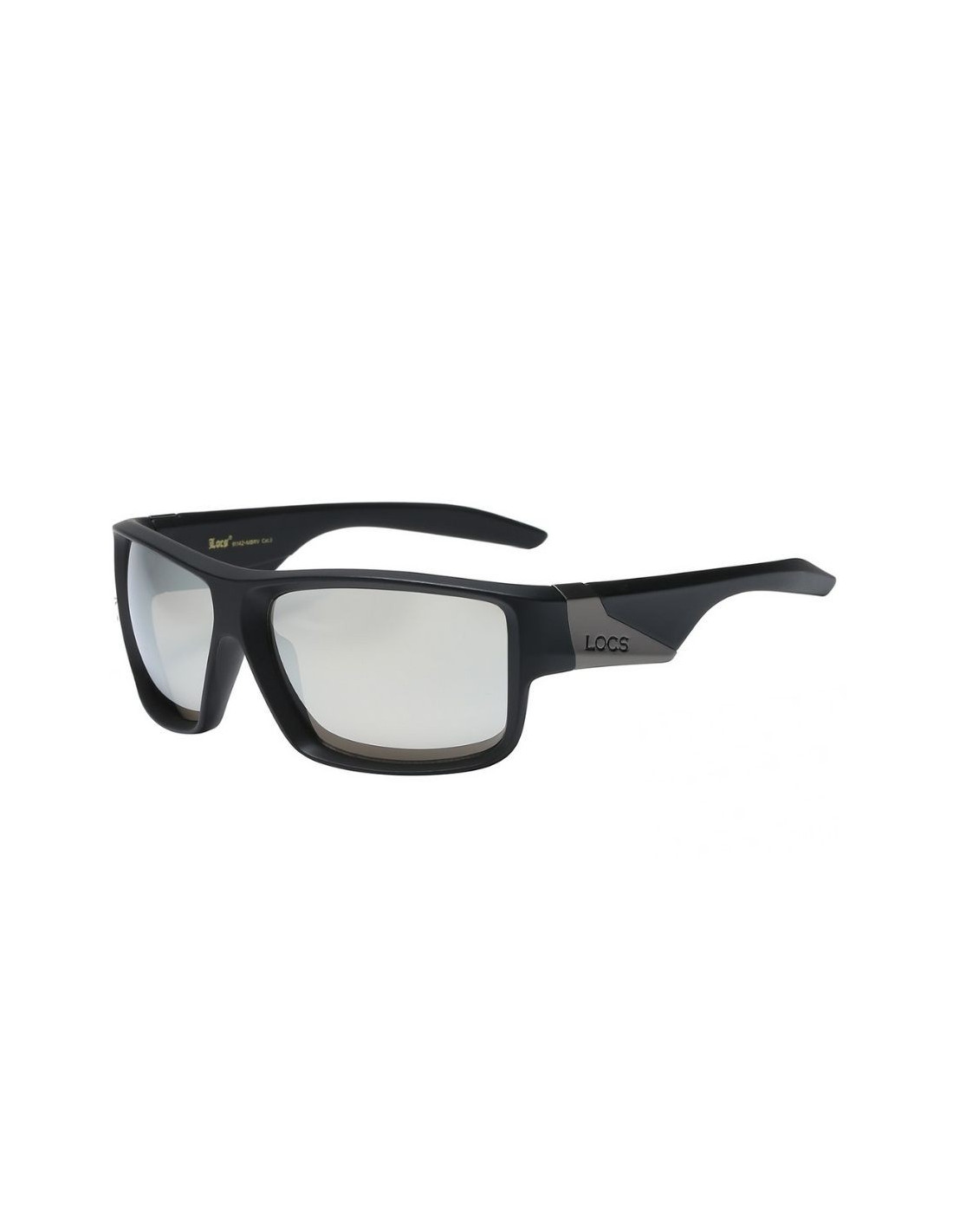 LOCS Sunglasses Silver Mirror Black