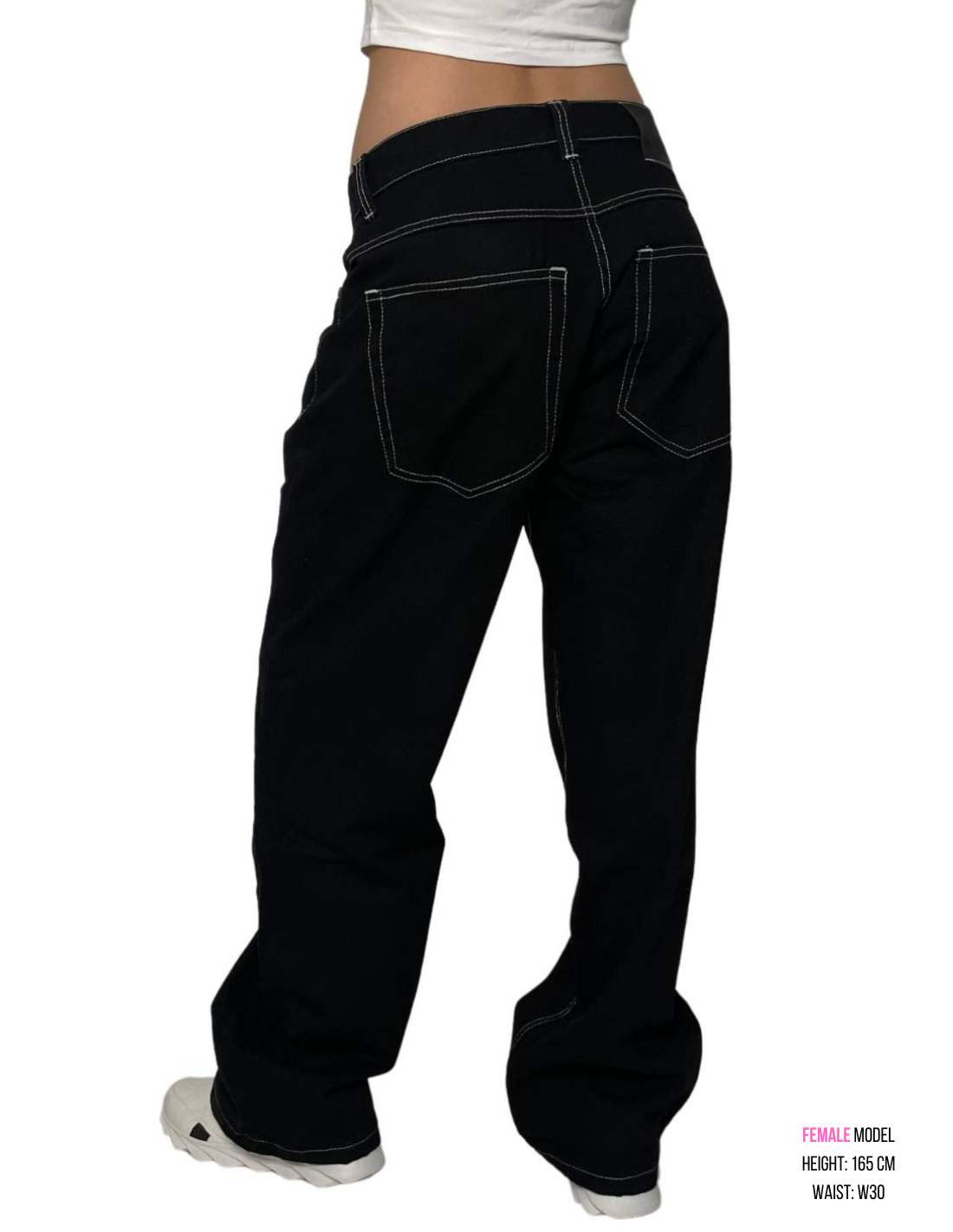 Bronx Night Black Baggy Jeans by BSAT
