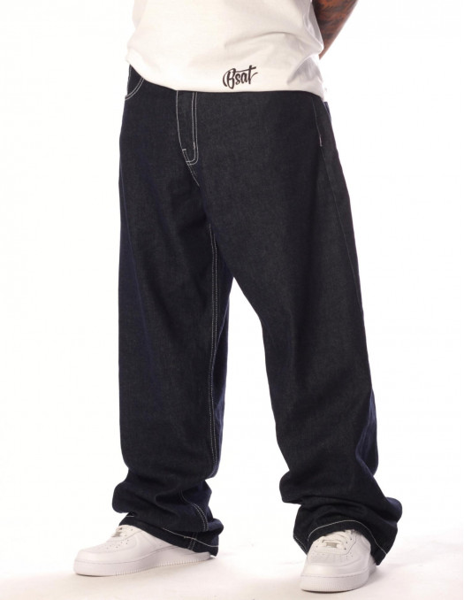 BSAT Stickman The Skater Limited Edition Indigo Blue Baggy Jeans