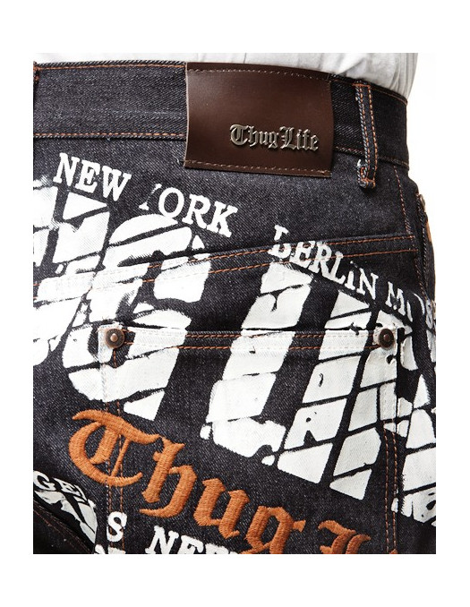 Thug Life Big Script Shorts Black