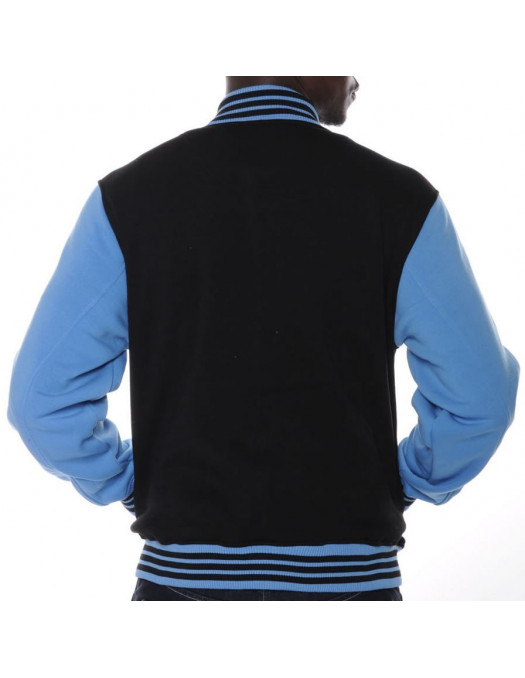 Raw Blue Baseball Varsity Jacket Aqua