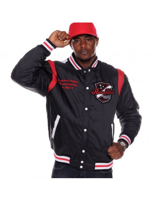Raw Blue Heritage Varsity Jacket Nylon Black