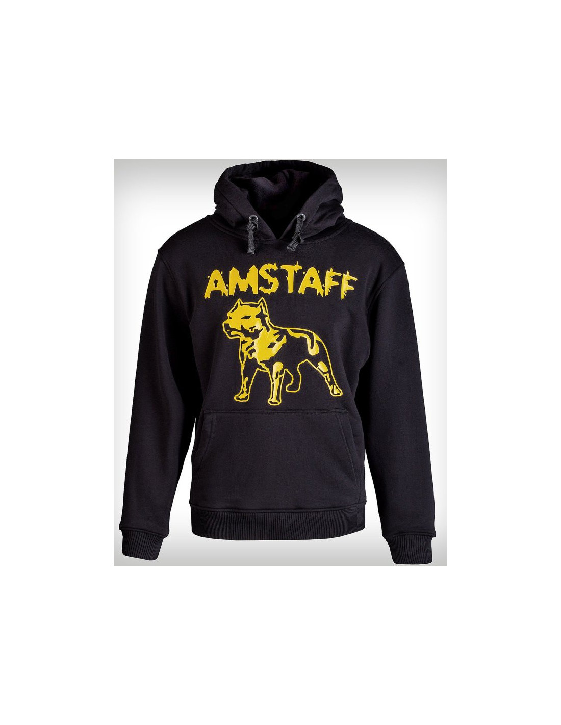 Amstaff Hoodie Yellow Logo Black