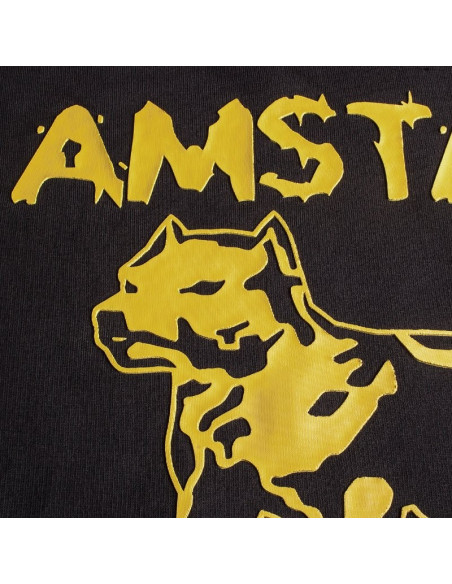 Amstaff Hoodie Yellow Logo Black