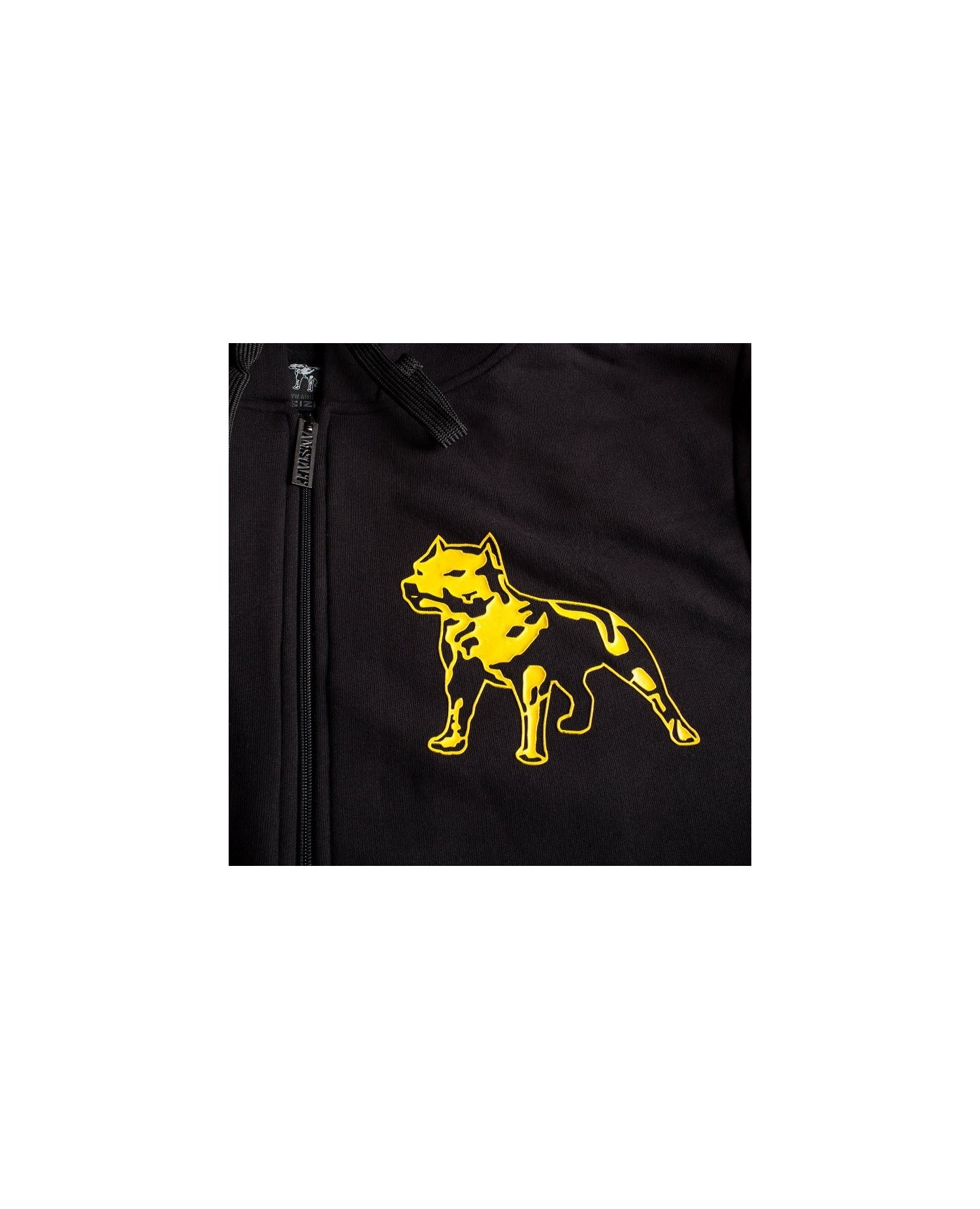 Amstaff Zip Hoodie Yellow Logo Black